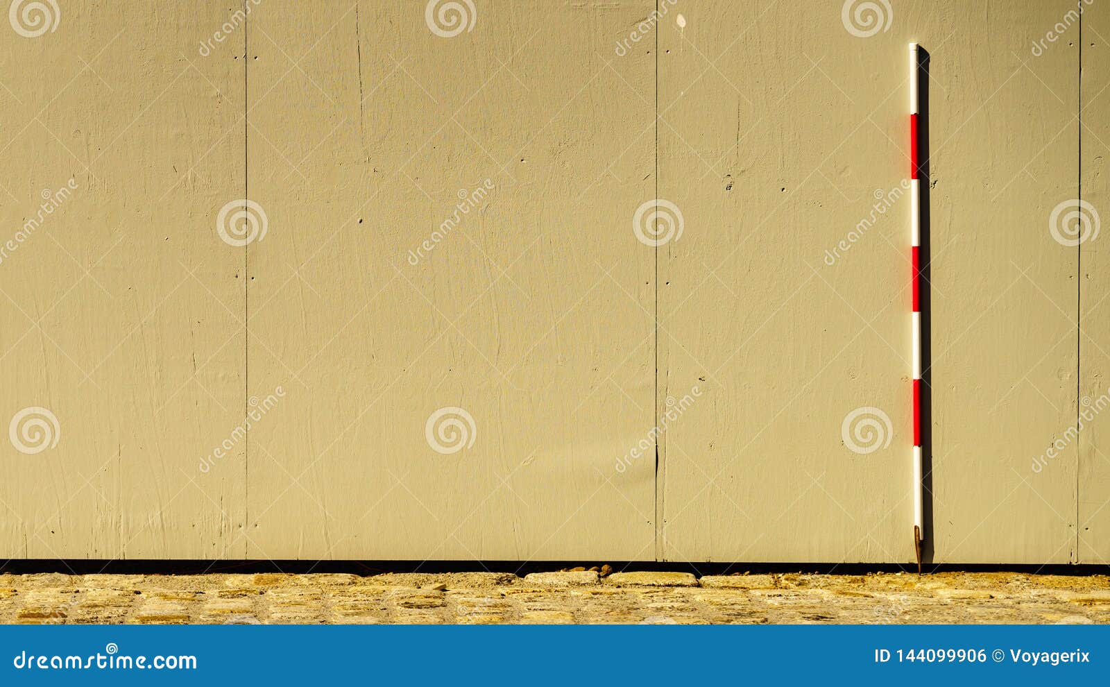 Security White and Red Warning Post Pipe Stock Photo - Image of ...