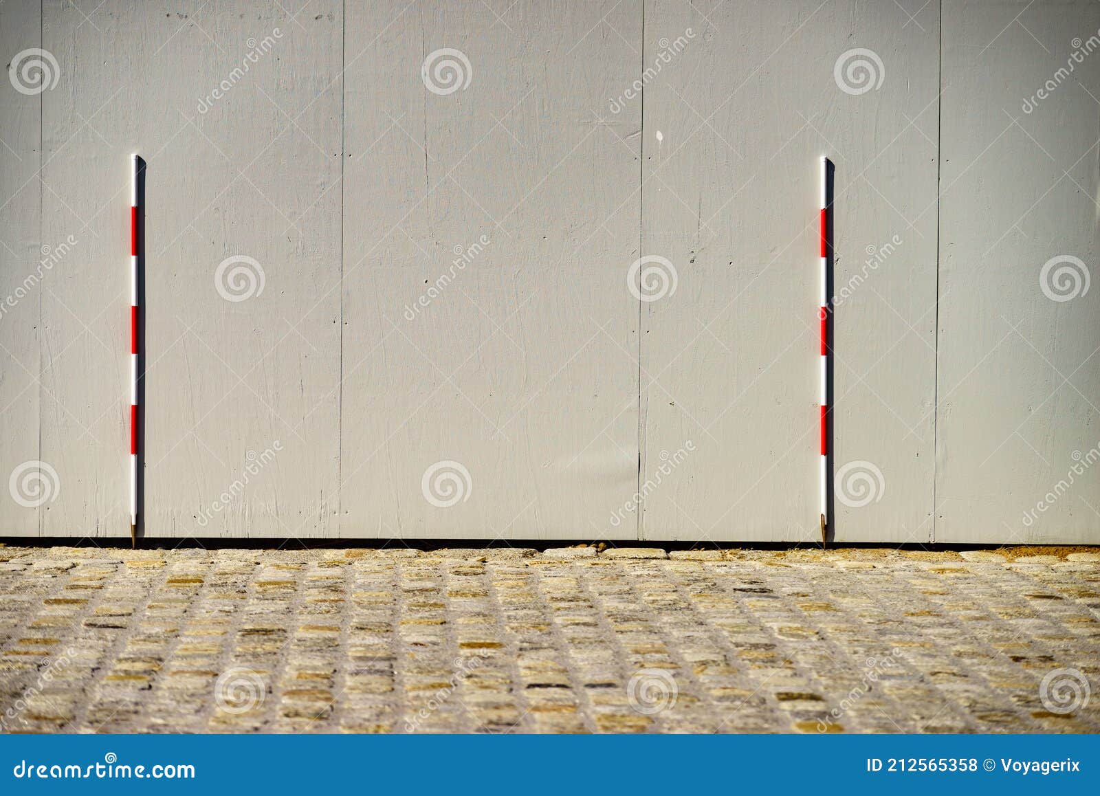 Security White and Red Warning Post Pipe Stock Photo - Image of white ...