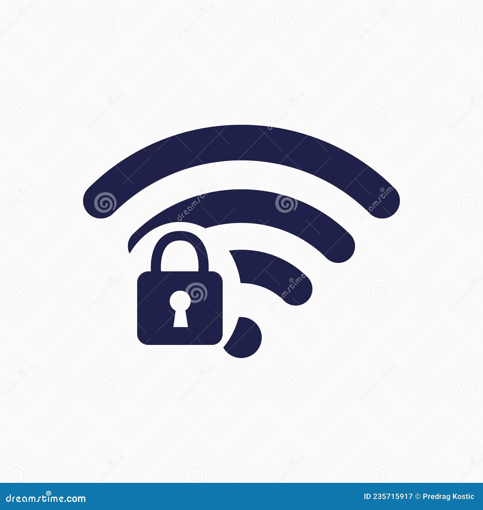 Security wifi icon stock illustration. Illustration of wifi - 235715917