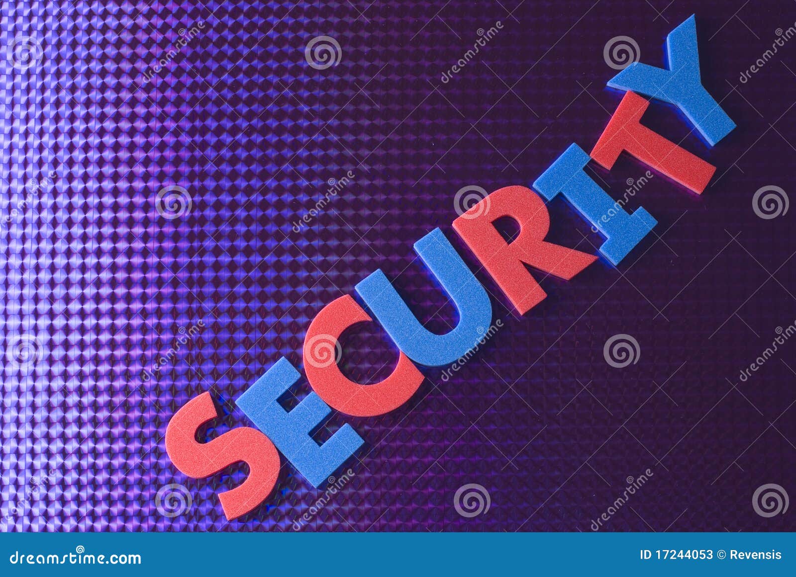 Security Word on Blue Neon Background Stock Image - Image of ...