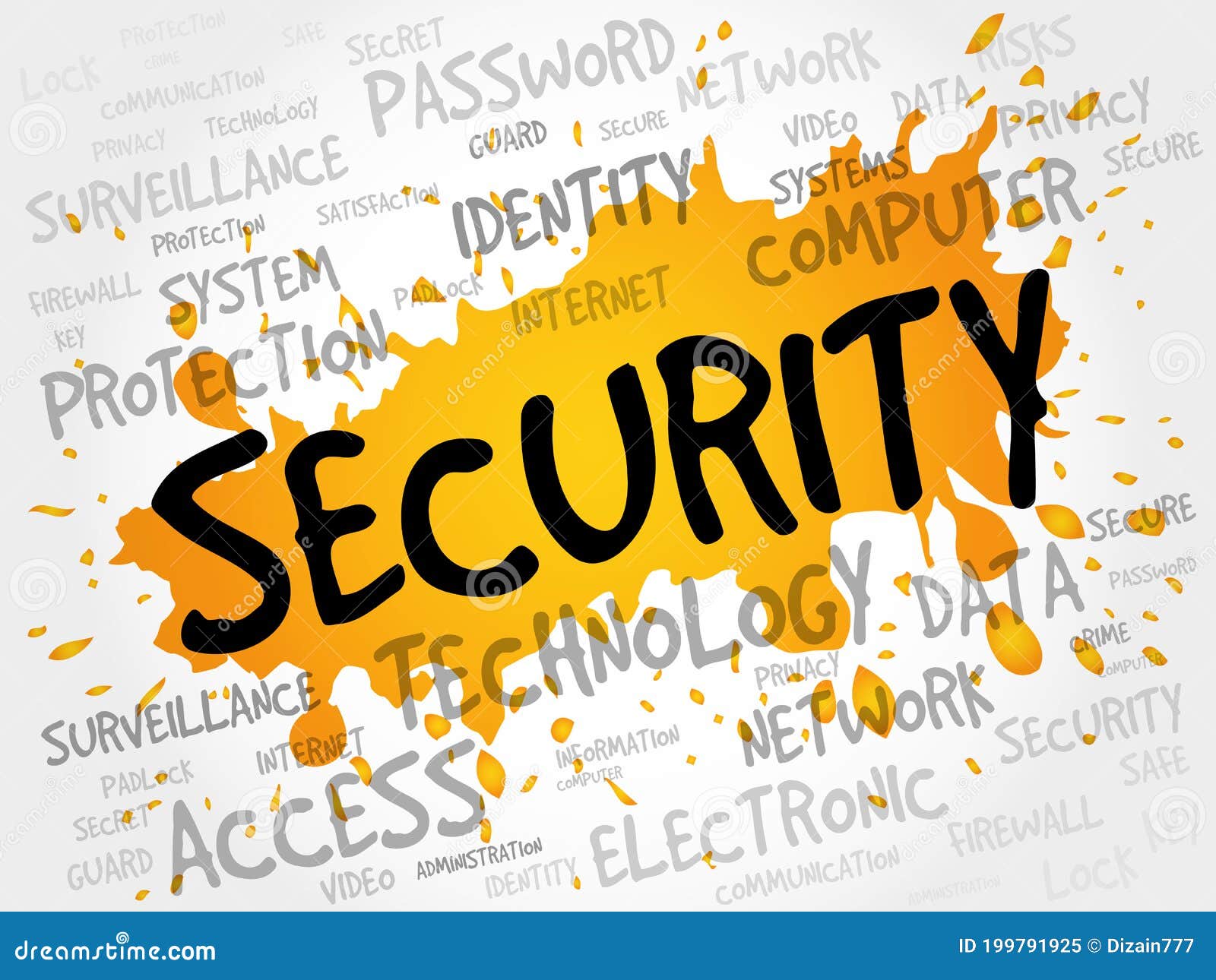 SECURITY word cloud stock illustration. Illustration of detection ...