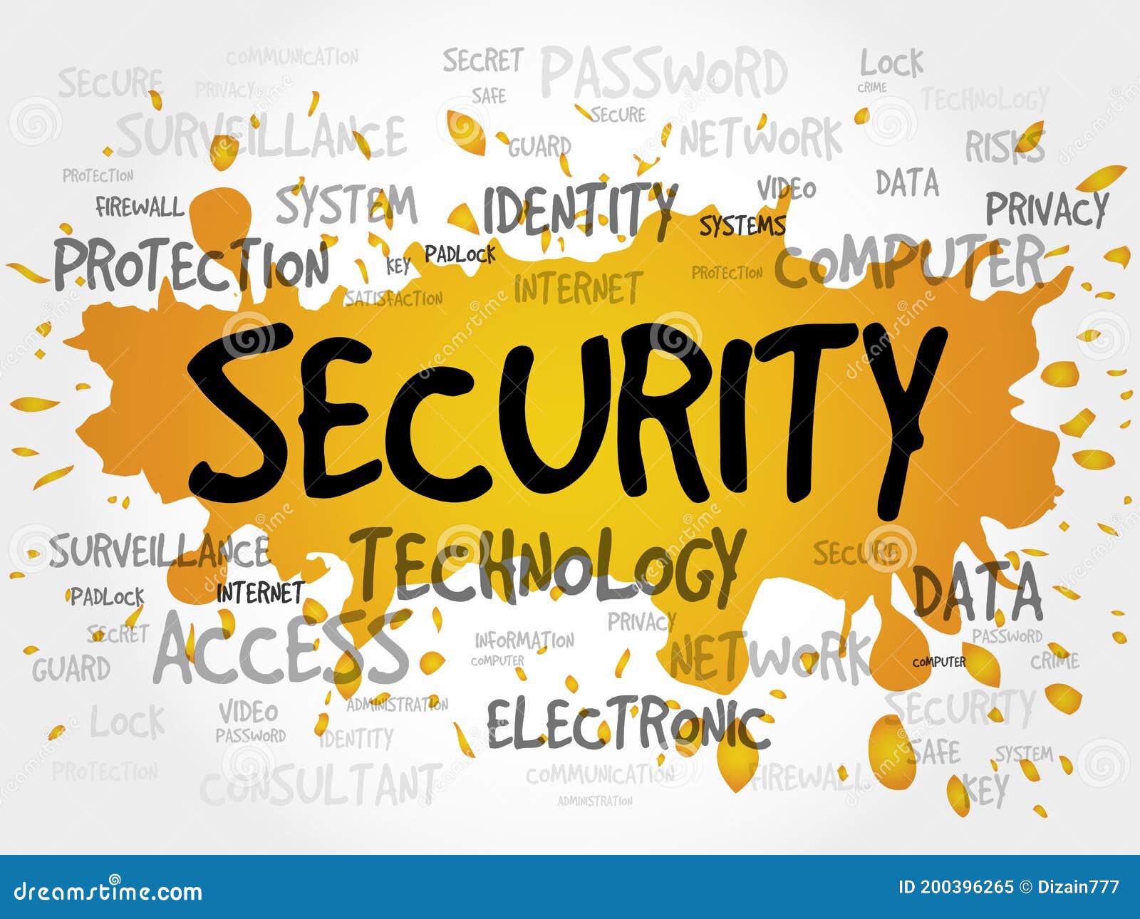 SECURITY word cloud stock illustration. Illustration of hacker - 200396265
