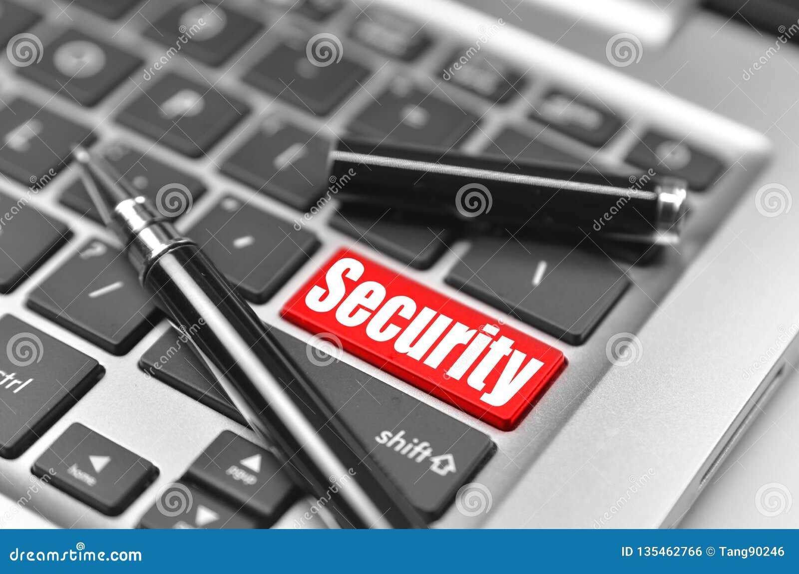 Security Word on Computer Keyboard Stock Illustration - Illustration of ...