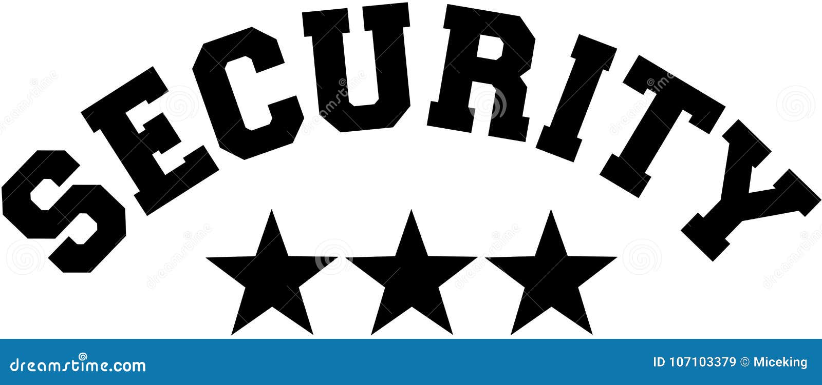 Security Word with Three Stars Stock Vector - Illustration of icon ...