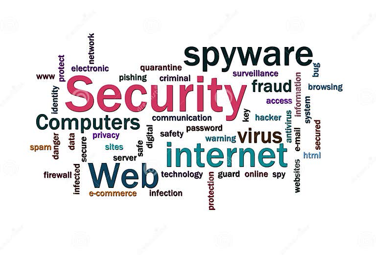 Security words cloud stock illustration. Illustration of background ...