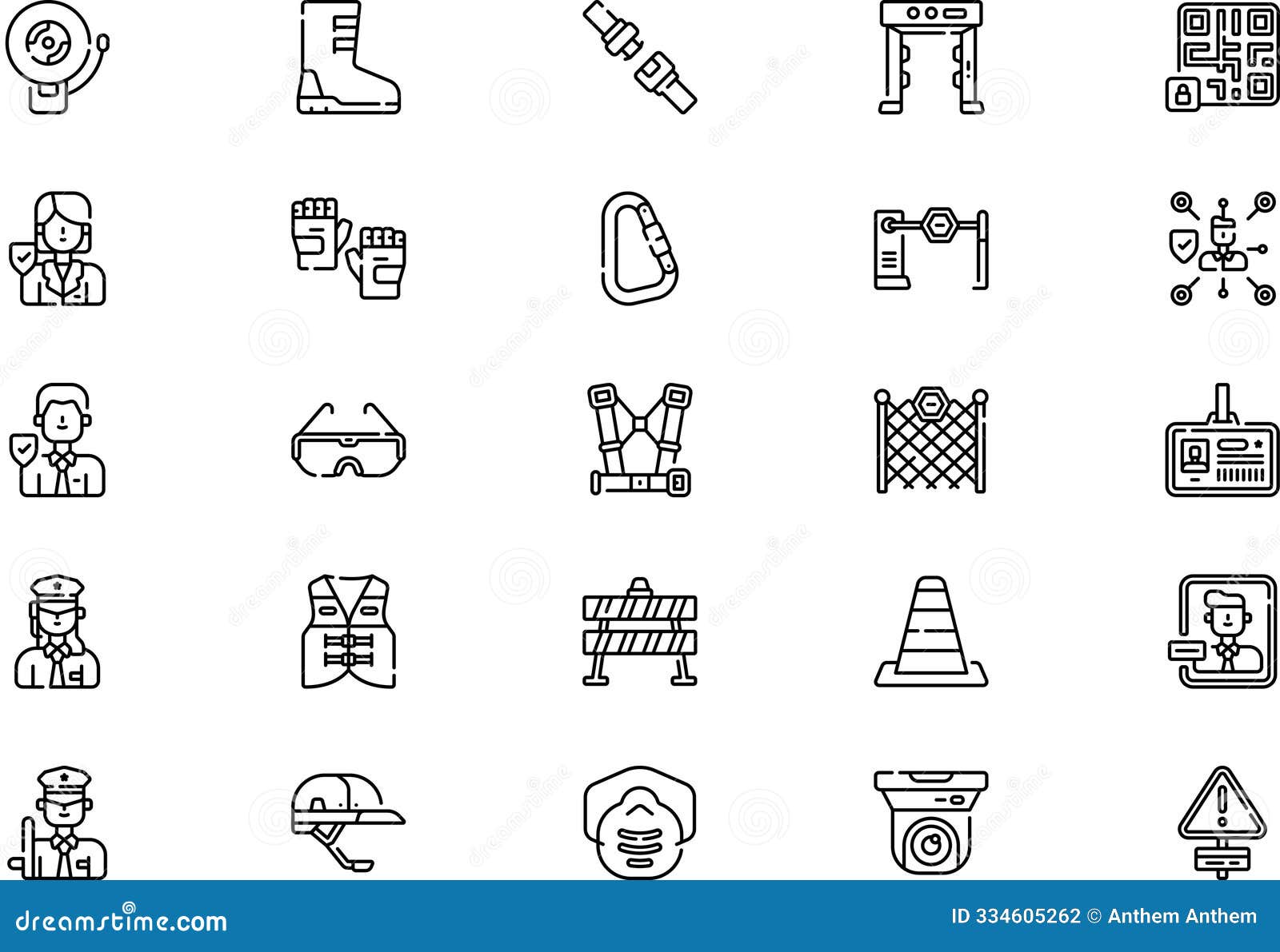 Security at Work Icons Collection is a Vector Illustration with ...