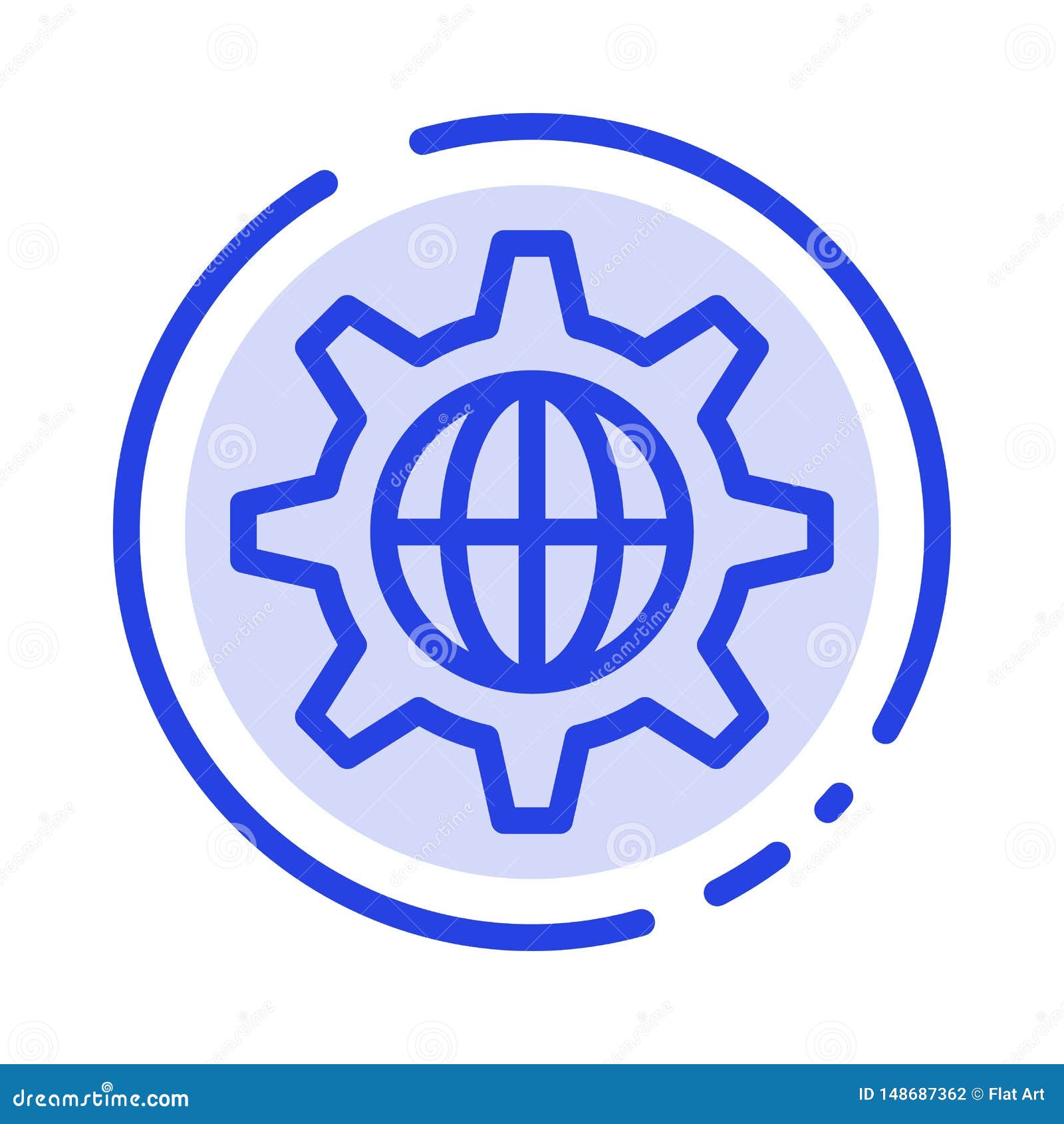 Security, World, Globe, Internet Blue Dotted Line Line Icon Stock ...