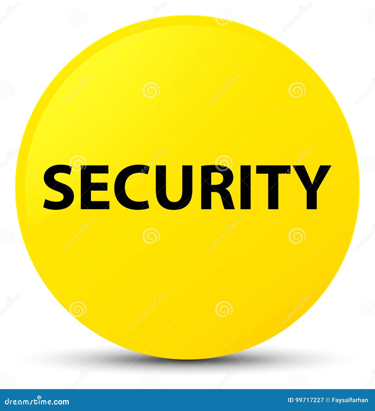 Security Yellow Round Button Stock Illustration - Illustration of ...