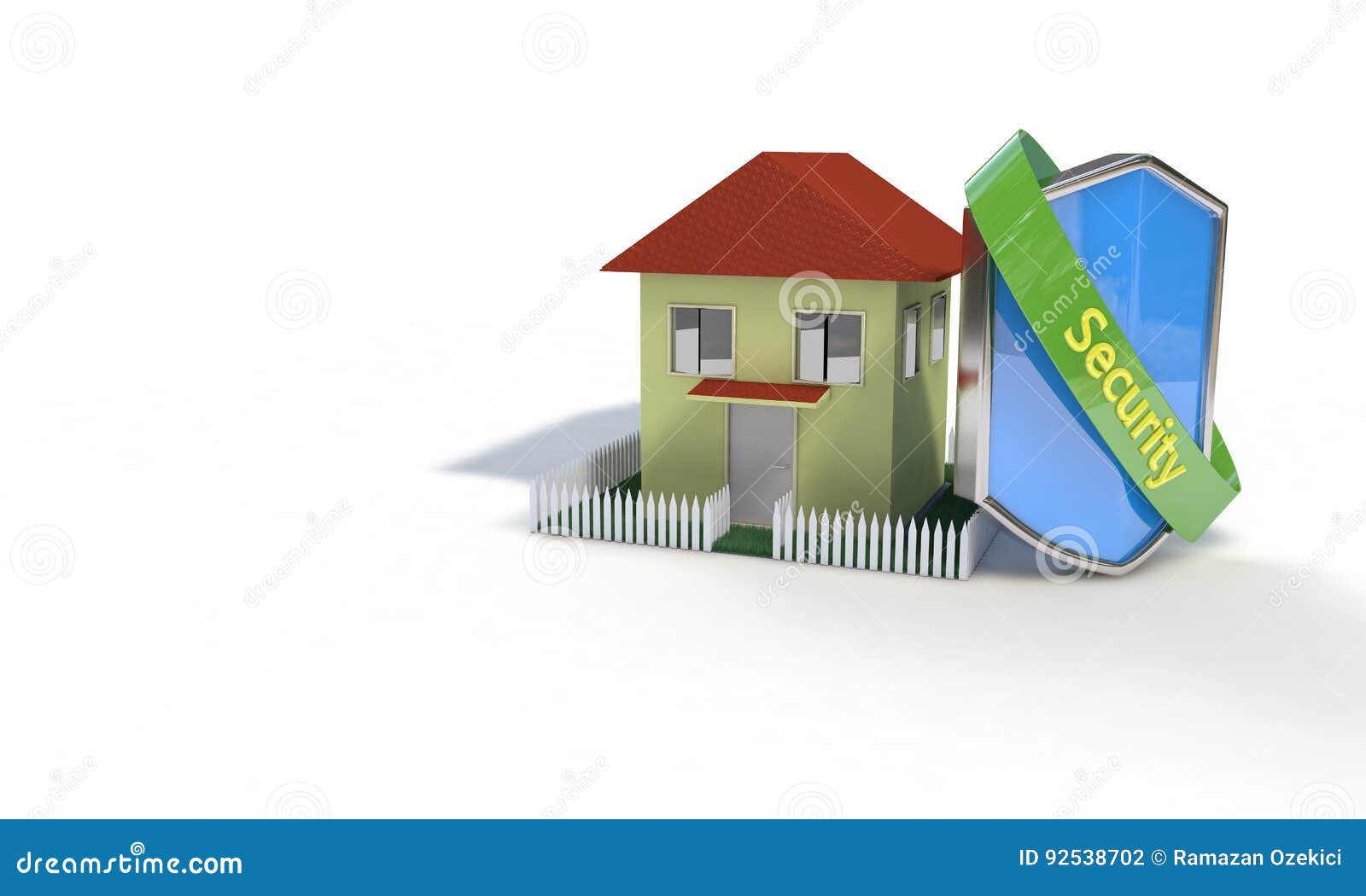 Securty of the House Concept, 3d Render Stock Illustration ...