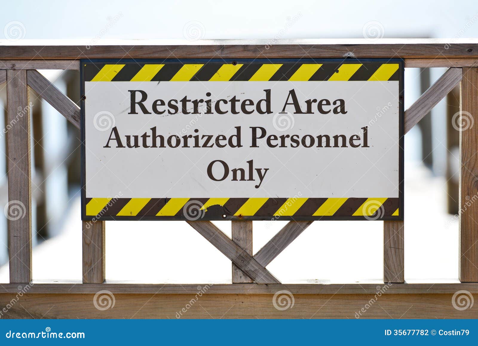 Securty Sign - Restricted Area Stock Photo - Image of protected ...