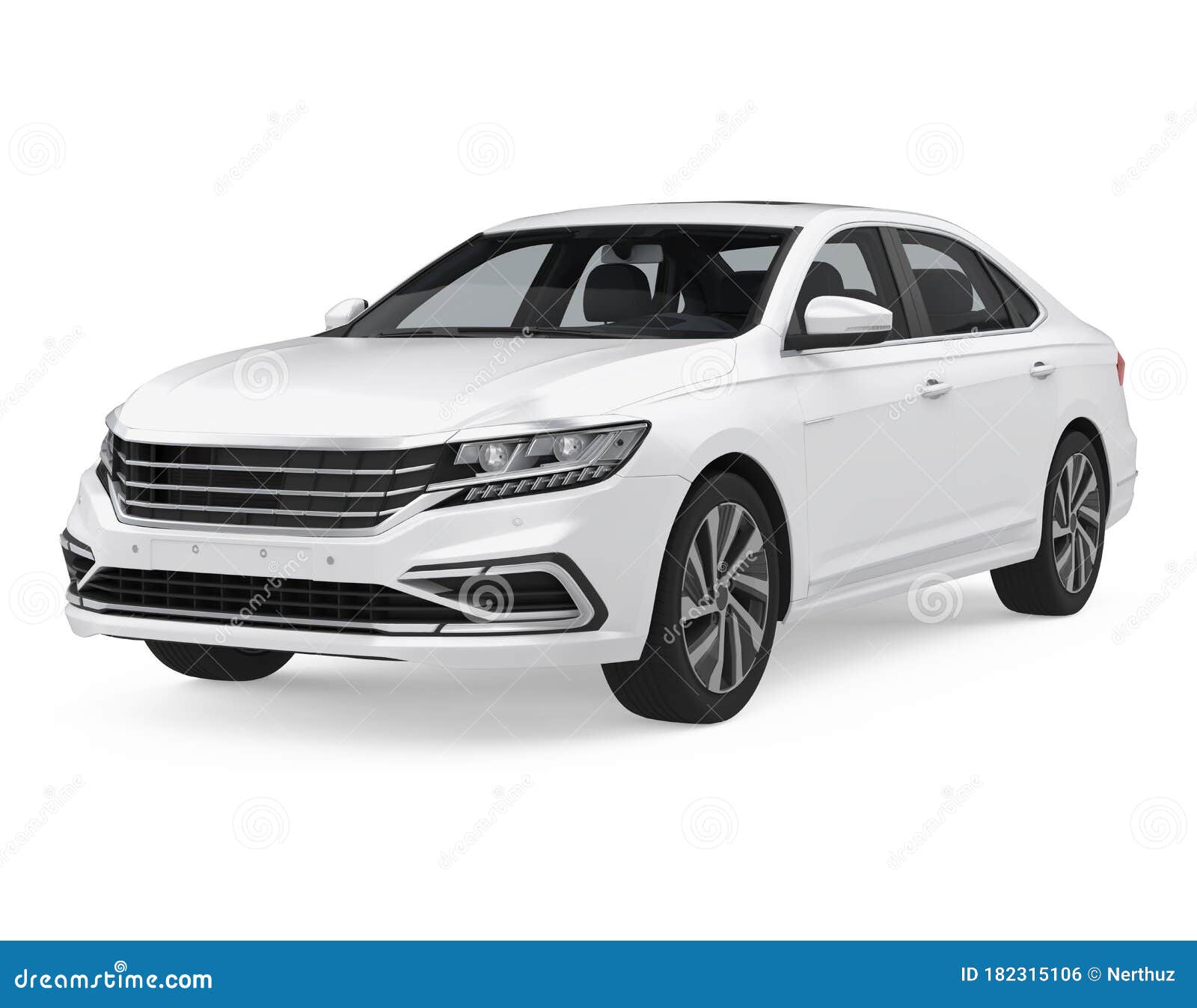 Sedan Car Isolated stock illustration. Illustration of silver - 182315106