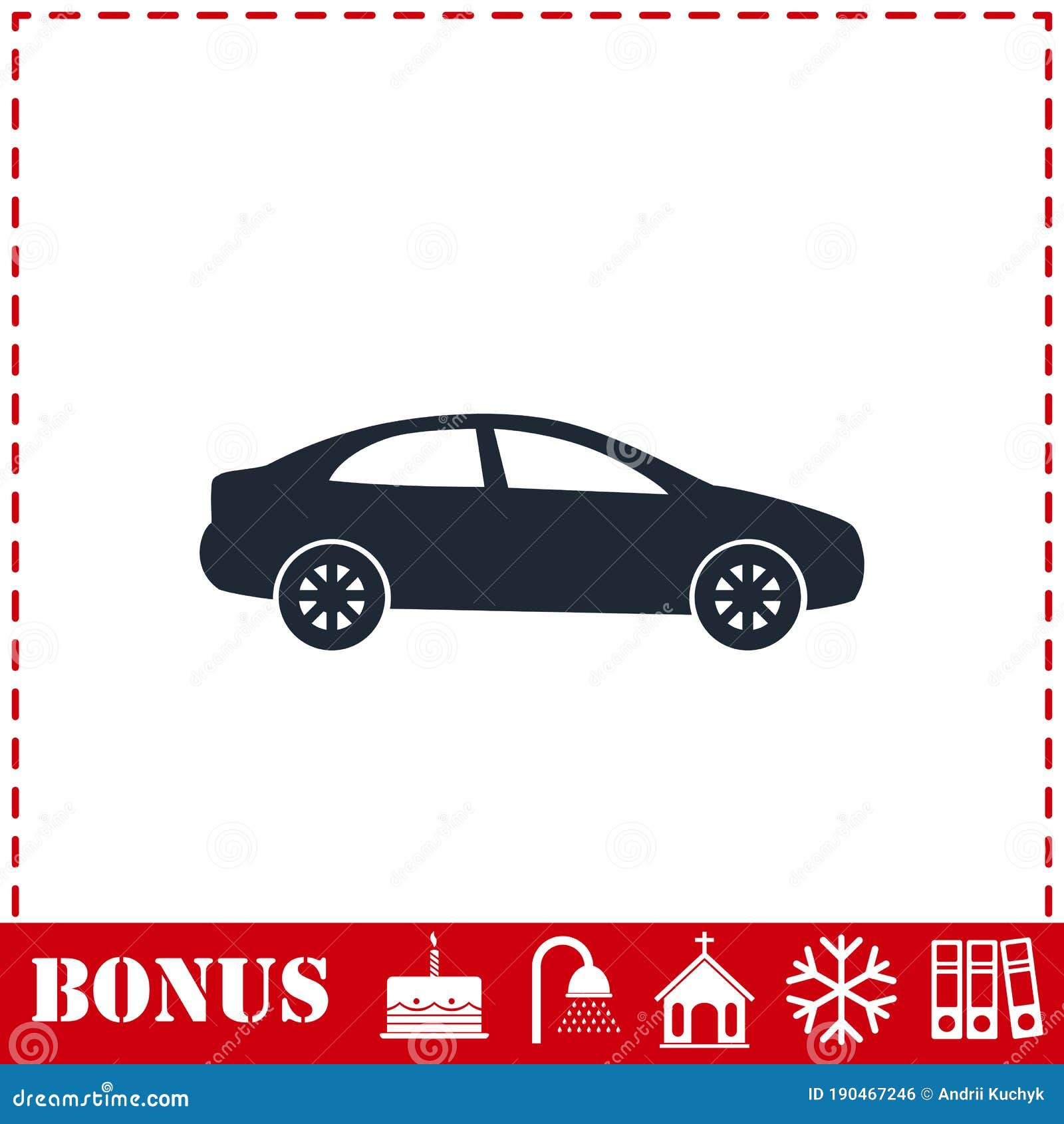Sedan icon flat stock illustration. Illustration of automobile - 190467246
