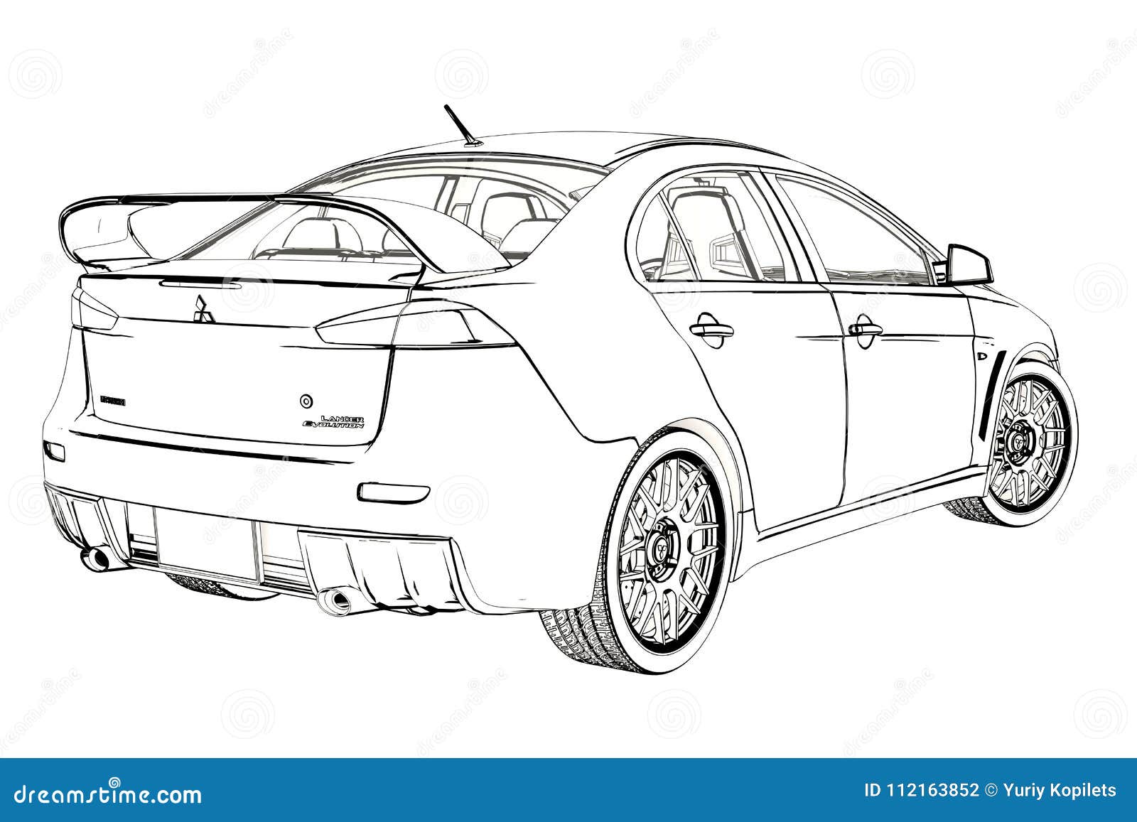 Mitsubishi Evo Coloring Pages