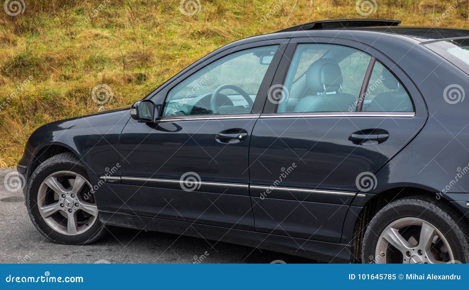 Sedan Sport Equipment Car Inside View through Left Side Windows ...