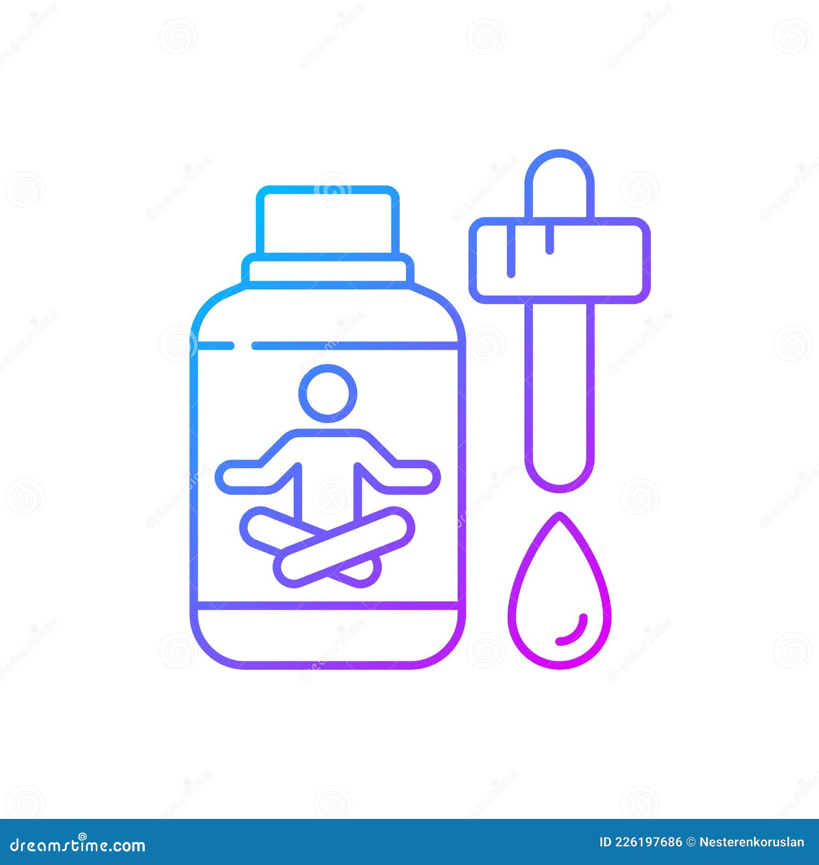 Sedative Drops Gradient Linear Vector Icon Stock Illustration ...