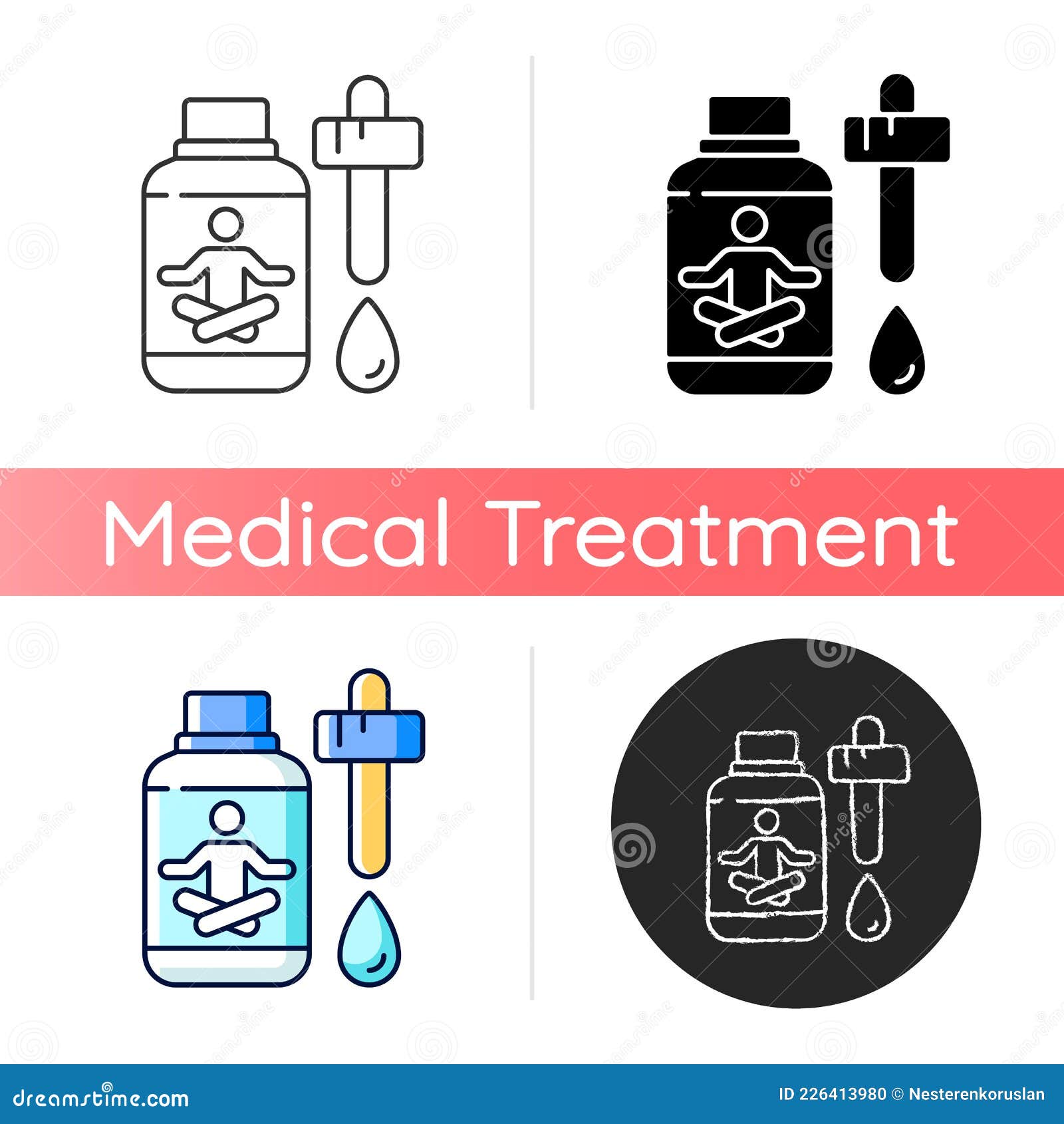 Sedative drops icon stock vector. Illustration of organic - 226413980