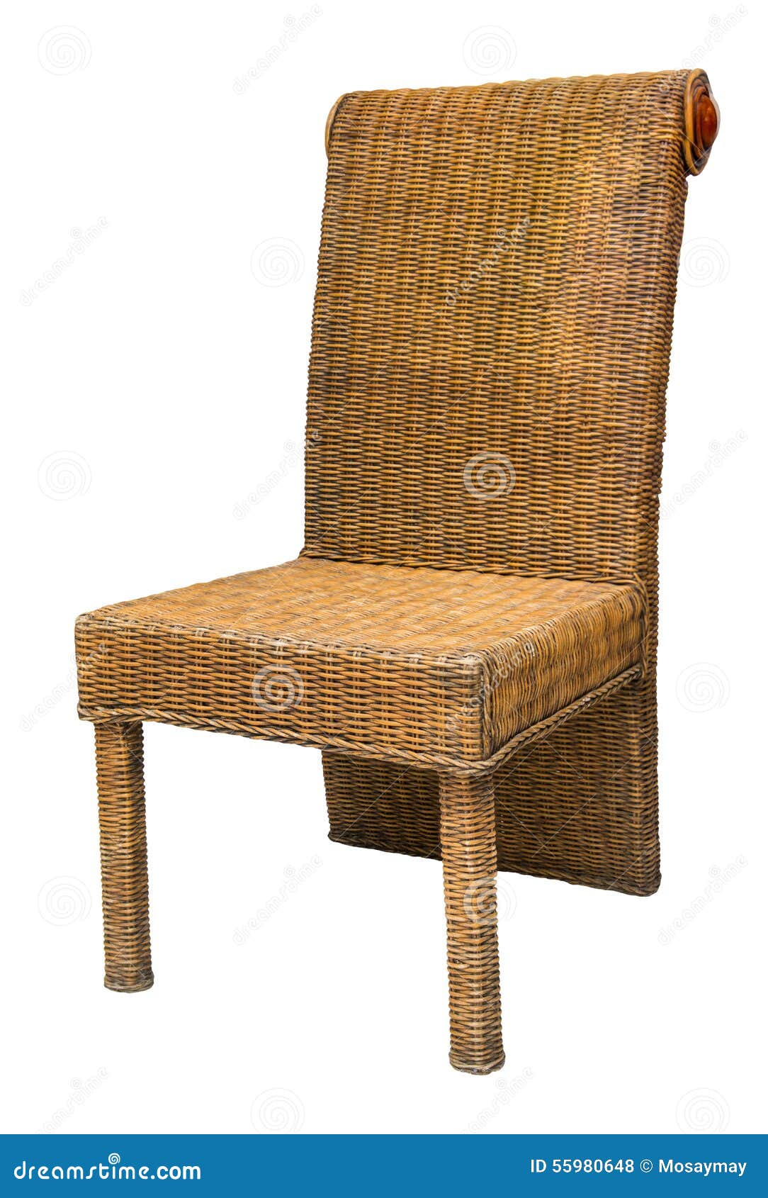 Sedia Di Vimini Isolata Su Fondo Bianco Fotografia Stock - Immagine di ...