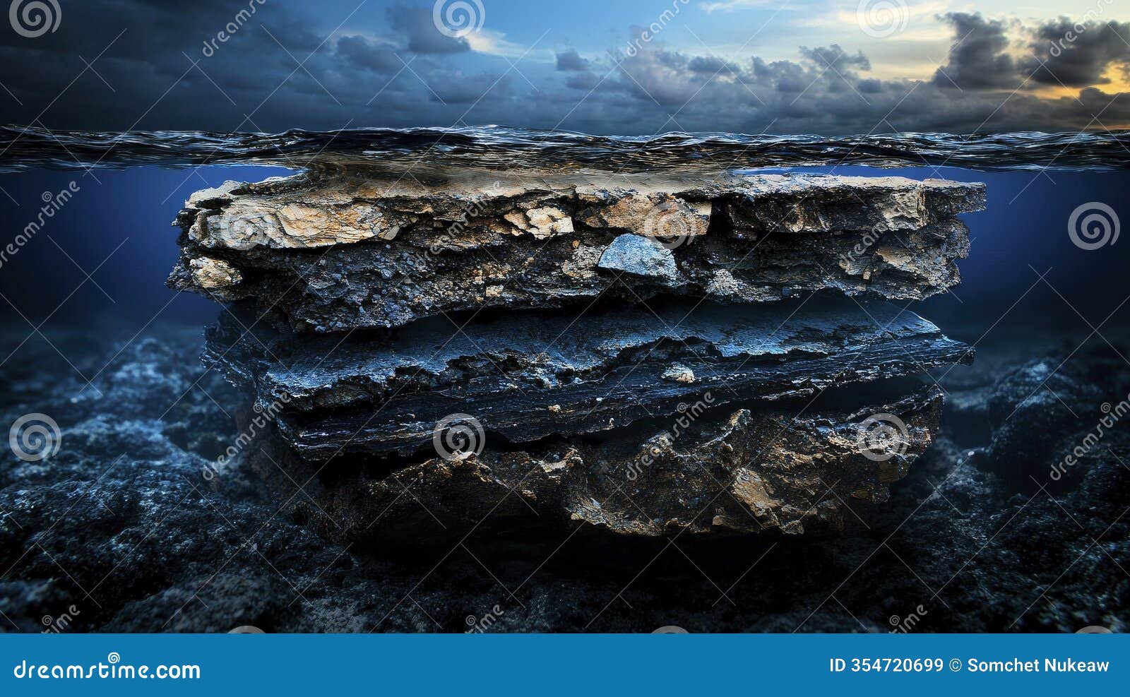 Sediment Layer Analysis Beneath Ocean Surface Marine Environment High ...