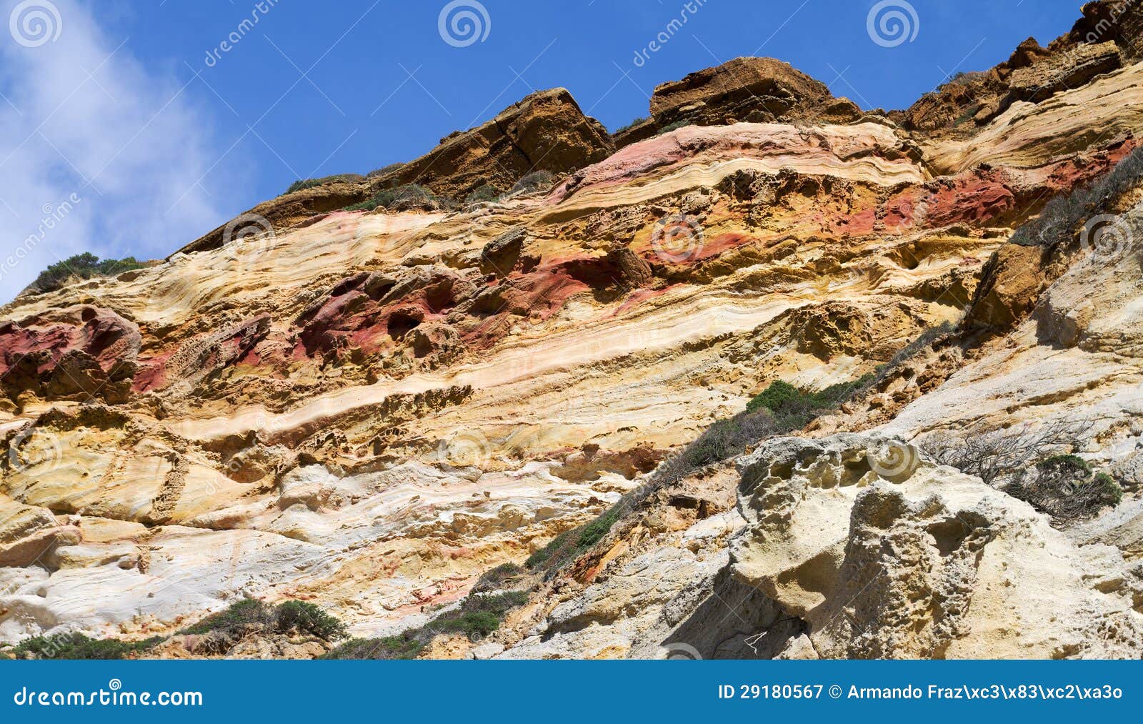 Sedimentary Carbonate Rocks Stock Image - Image of sesimbra, blue: 29180567