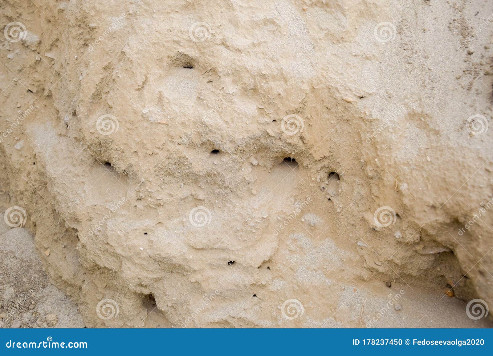 Sedimentary Layers of the Rock in the Sand Scree. Sand, Pebbles and ...