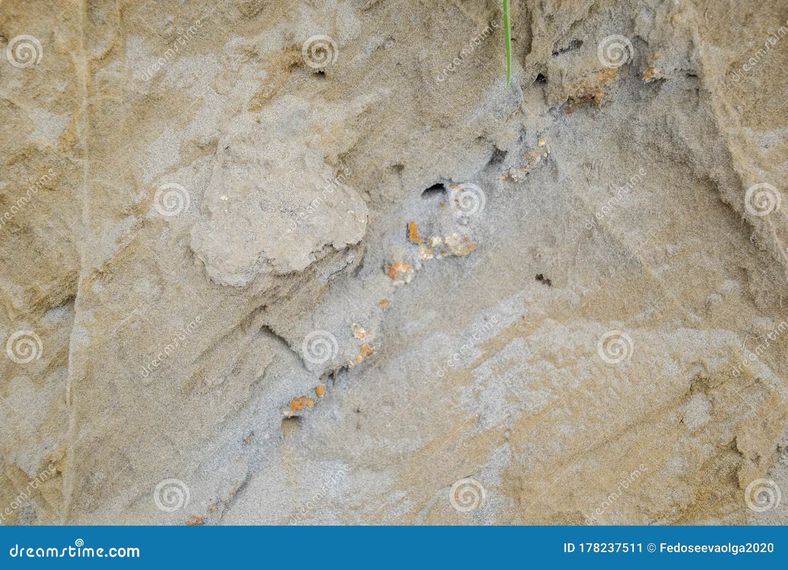 Sedimentary Layers Of The Rock In The Sand Scree. Sand, Pebbles And ...
