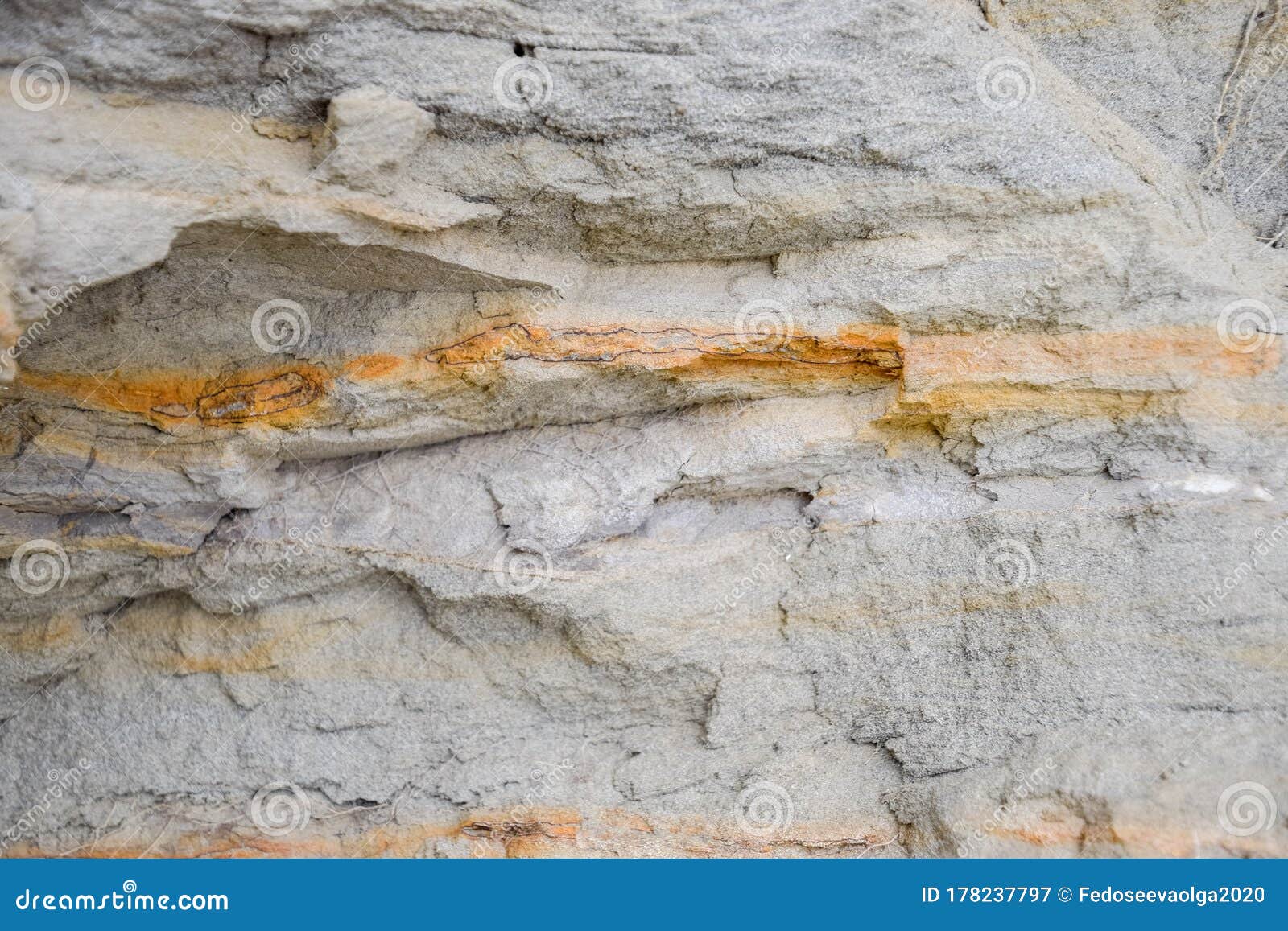 Sedimentary Layers Of The Rock In The Sand Scree. Sand, Pebbles And ...