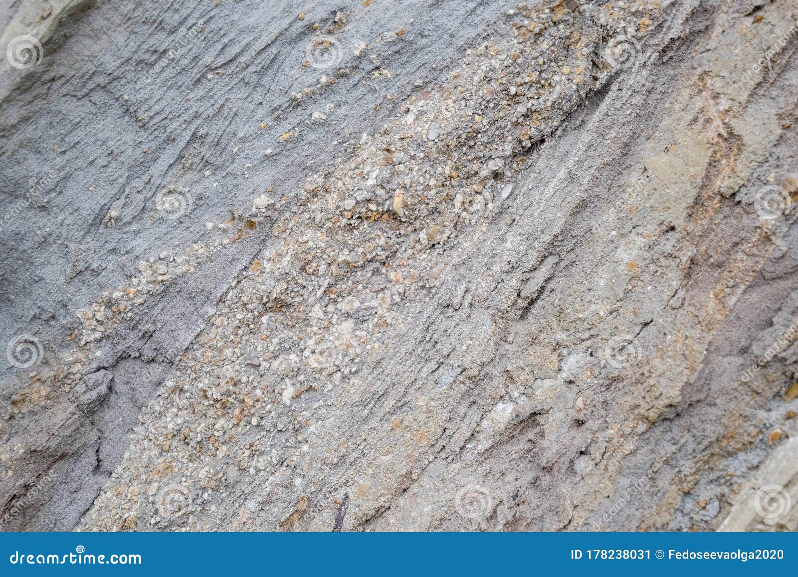 Sedimentary Layers of the Rock in the Sand Scree. Sand, Pebbles and ...