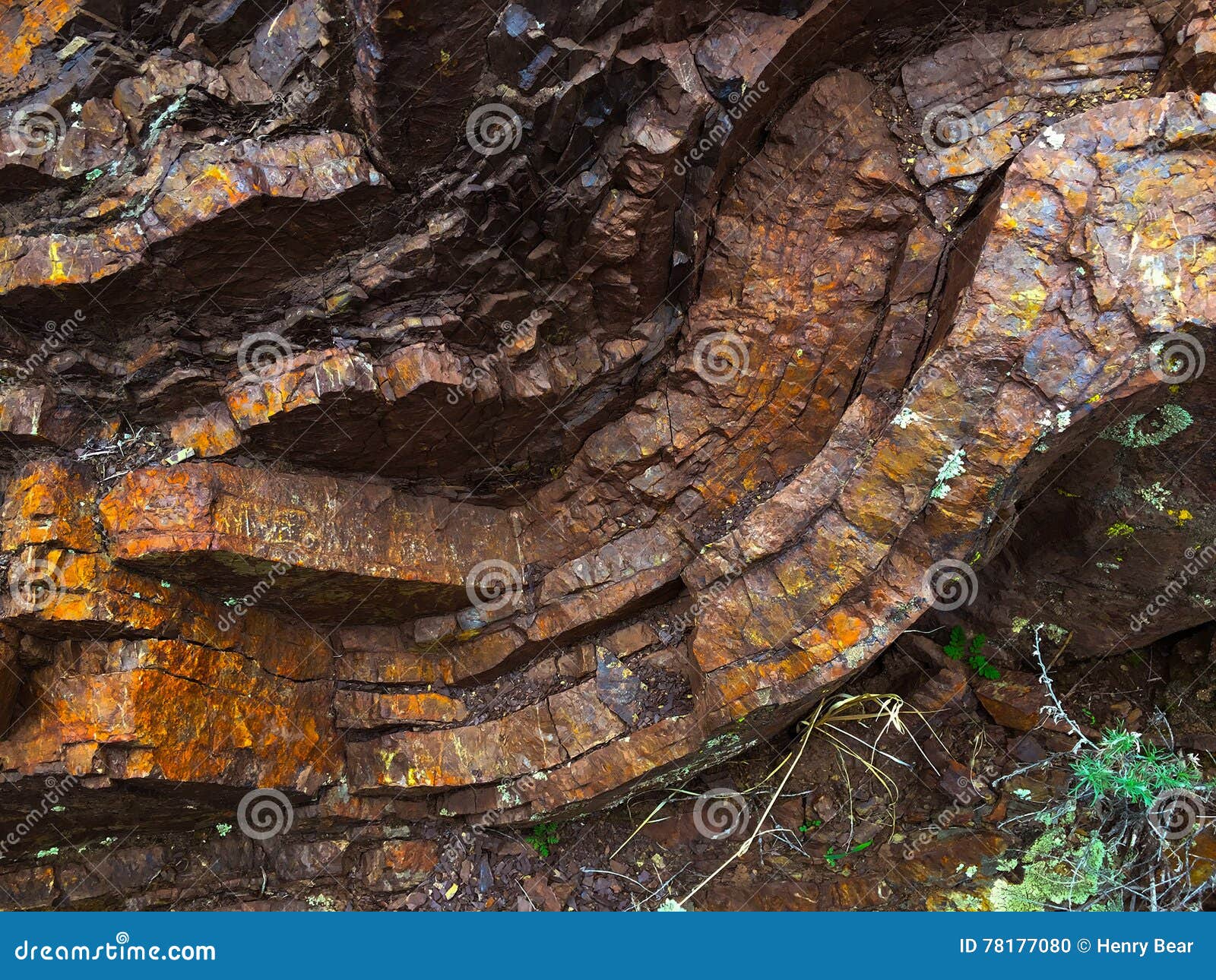 Folded Layers Of Calc-silicate Rock One Type Of Metamorphic Rock From A ...