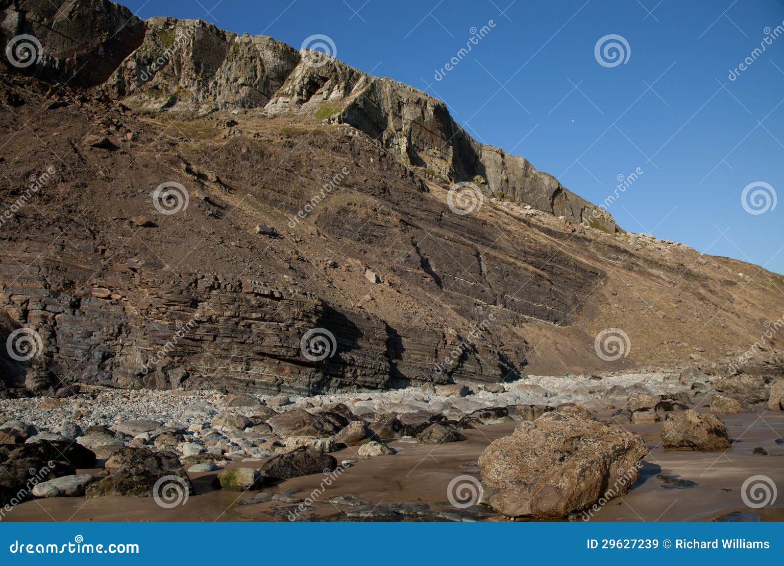 Sedimentary rock layers. stock image. Image of blue, cliff - 29627239