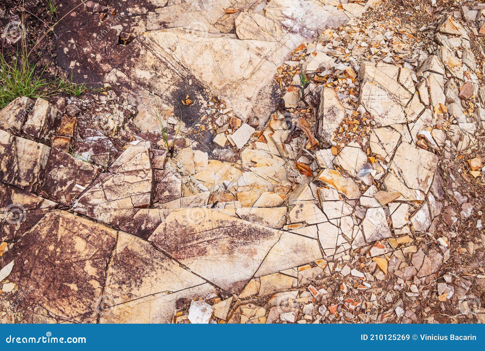 Sedimentary Rocks Broken on Pieces on the Ground Stock Image - Image of ...