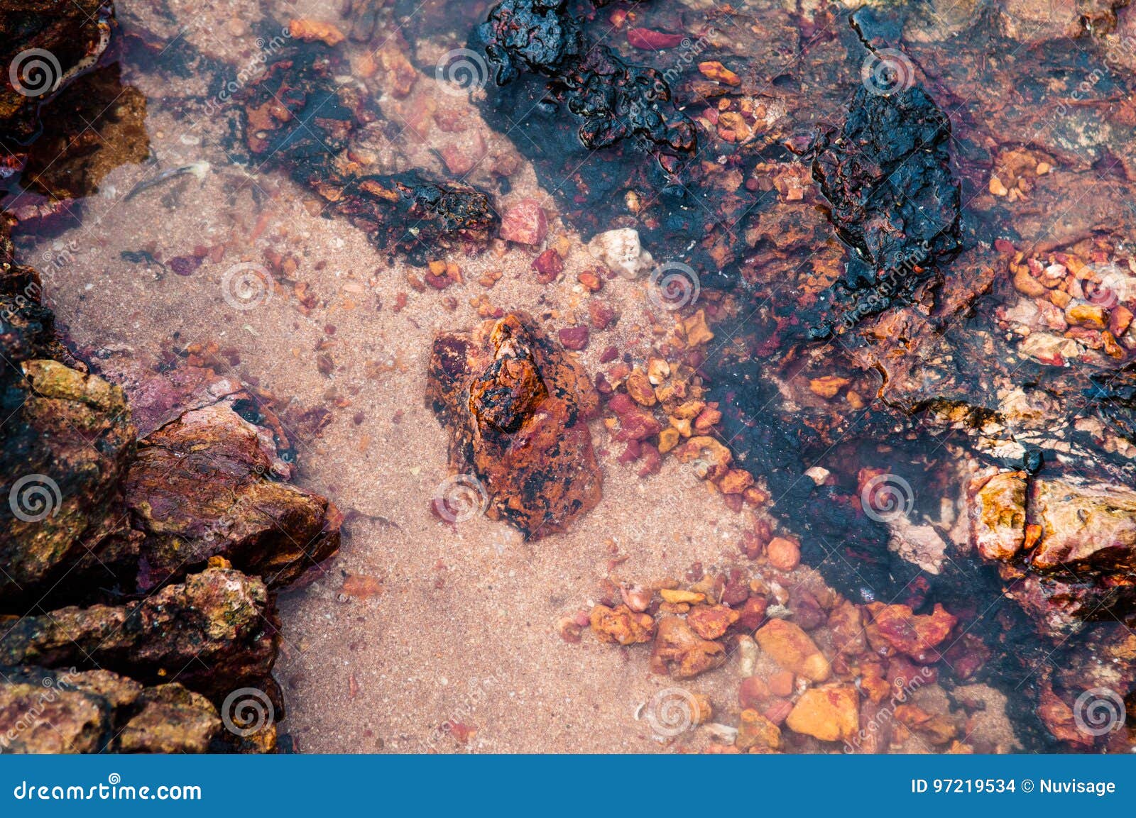 Sedimentary Rock Under Water Background. Stock Photo - Image of nature ...