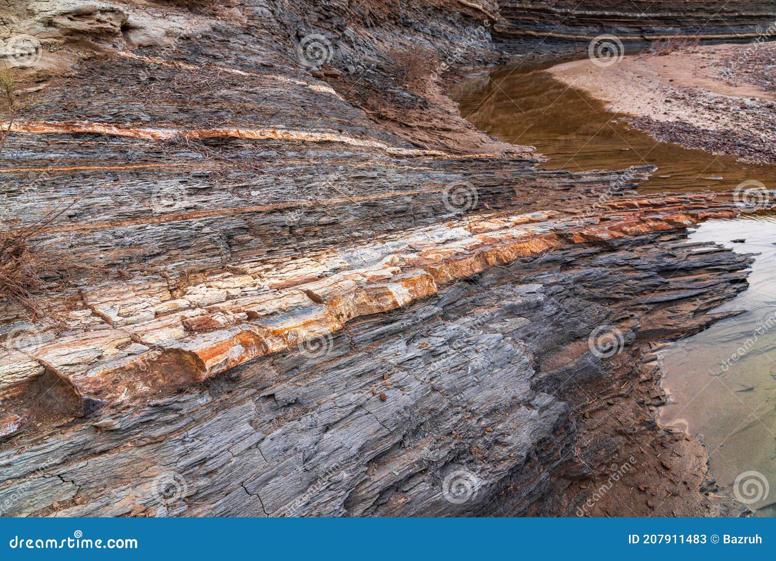 Sedimentary Rocks Layers Texture Stock Image - Image of nature, detail ...