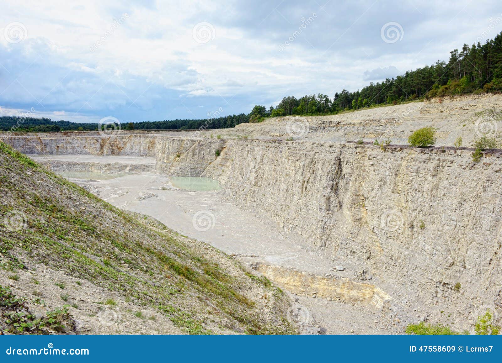 Sedimentary Rocks at a Limestone Quarry Stock Image - Image of cement ...