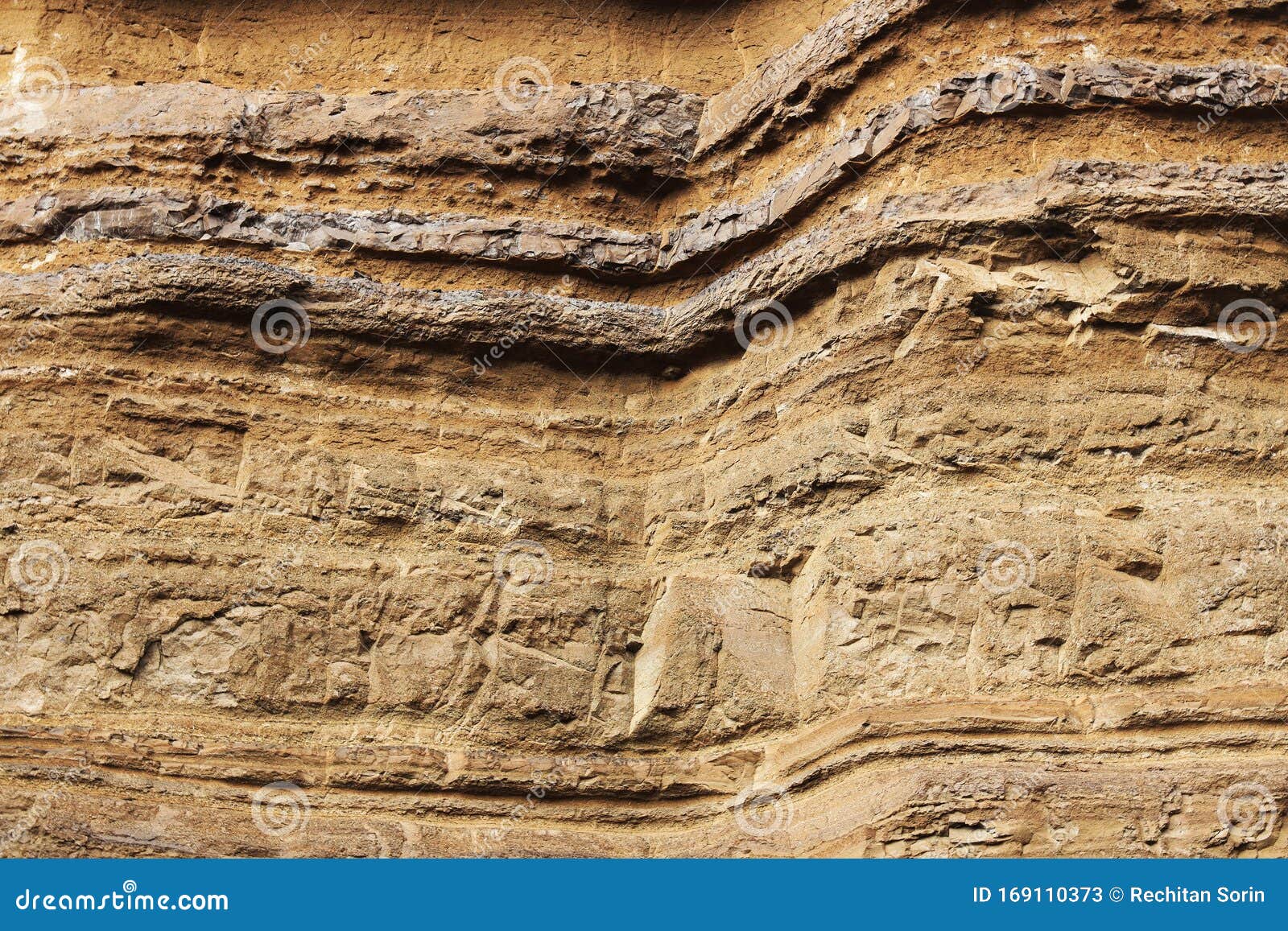 Geological Layers of Earth - Layered Rock. Close-up of Sedimentary Rock ...