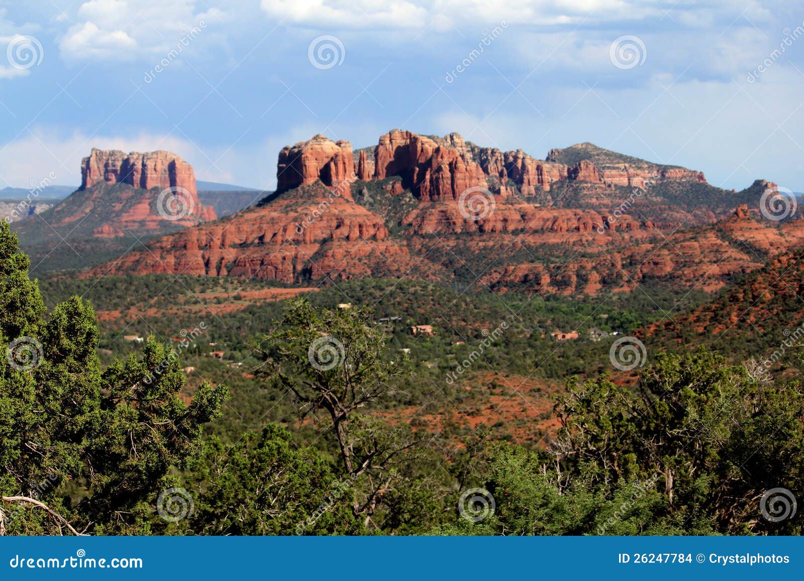 Sedona Mountains stock photo. Image of shrubs, skies - 26247784