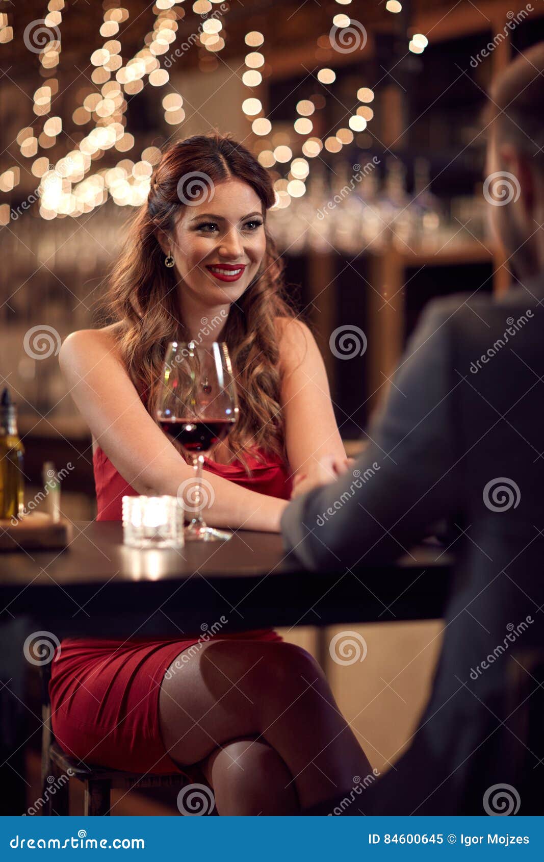 Seductive Beautiful Lady In Bar With Boyfriend Stock Image Image Of Dating Night 84600645 6796
