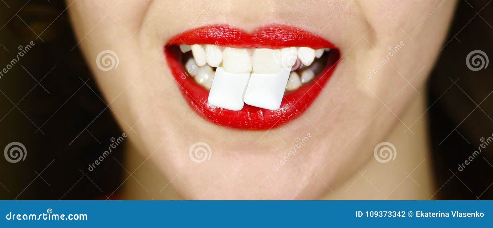 Seductive Lips and the Chewing Gum Stock Photo - Image of seductive ...