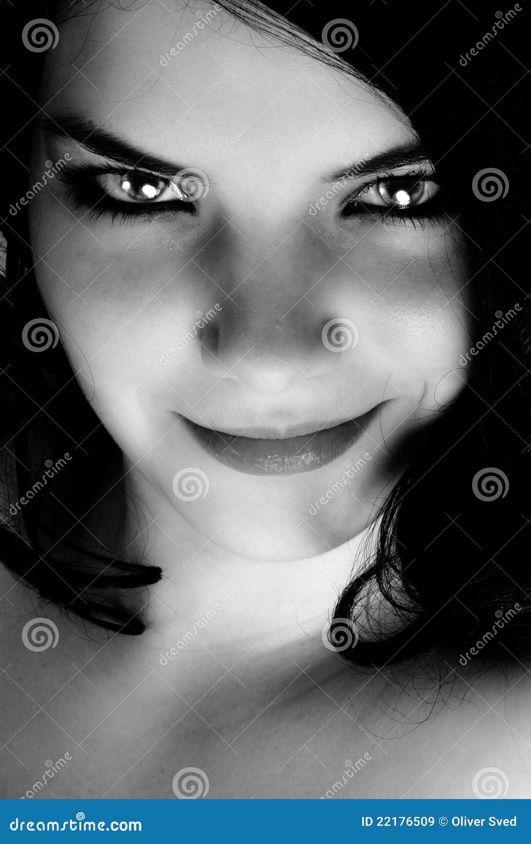 Seductive Look of a Beautiful Woman Stock Image - Image of lips, black ...