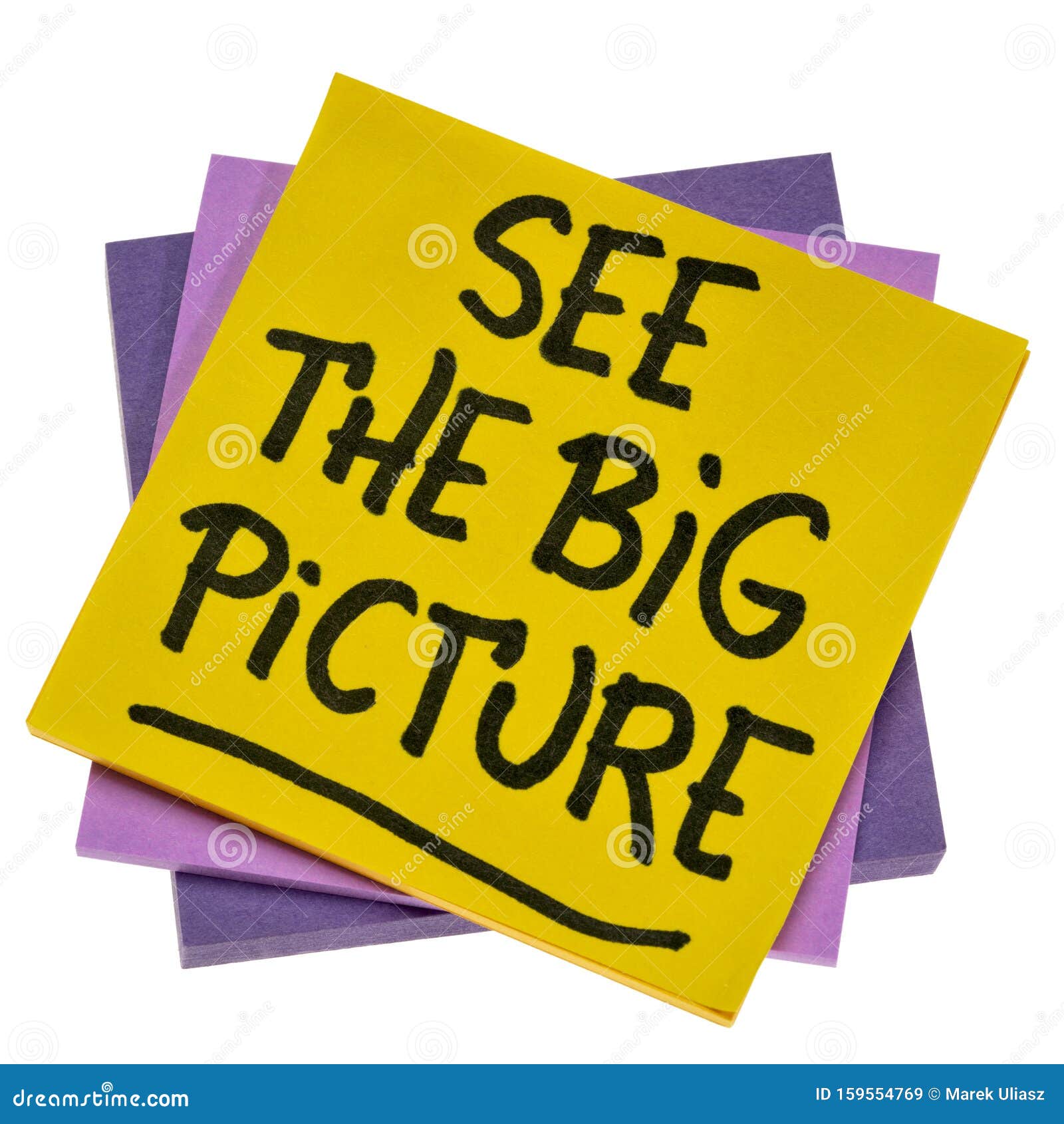 See the Big Picture Reminder Note Stock Image - Image of sticky, view ...