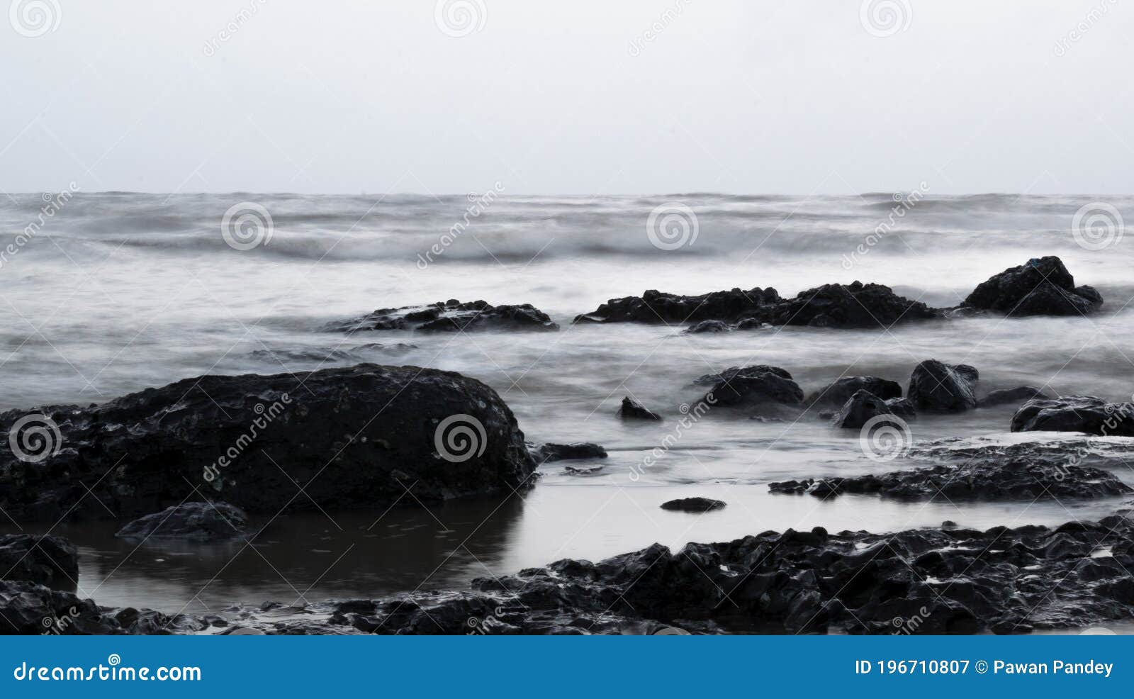 Rocks at Beach of Mumbai India. Stock Image - Image of evening, daytime ...