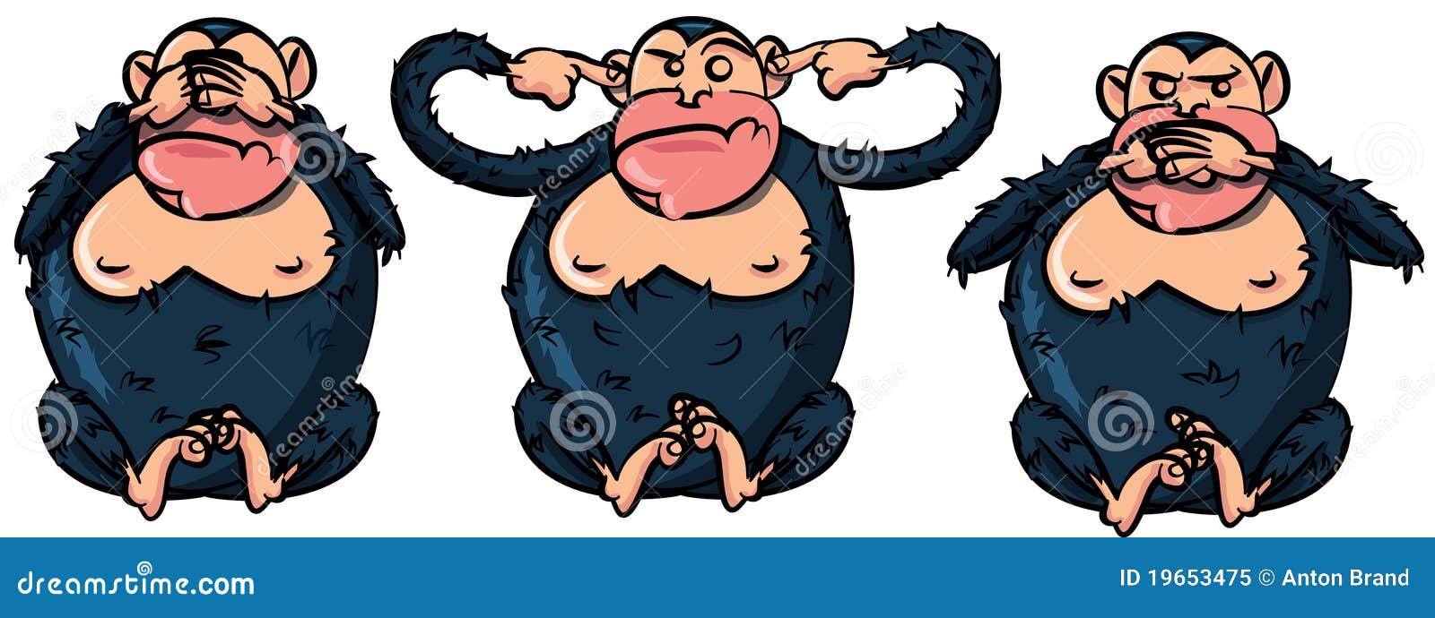 See, Hear And Speak No Evil Cartoon Vector | CartoonDealer.com #19653475