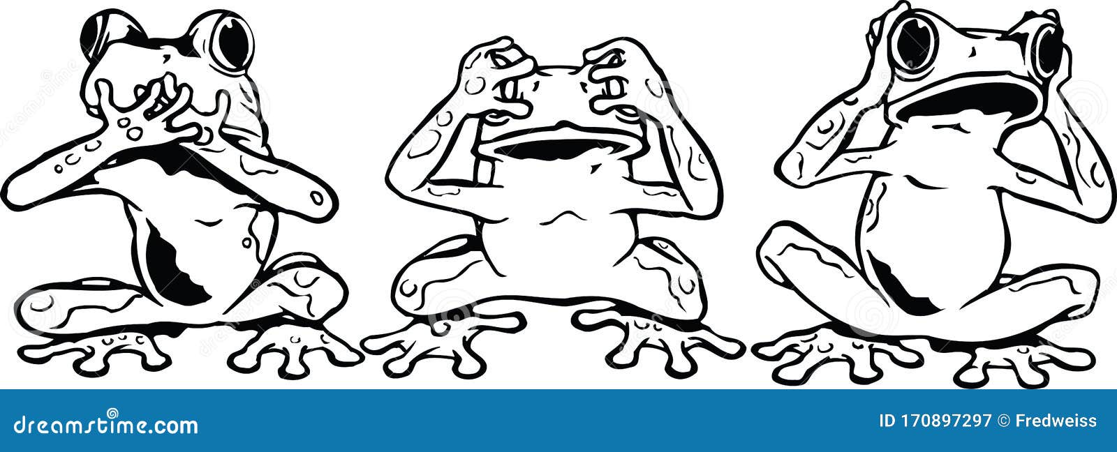 See No Evil Frogs Vector Illustration Stock Vector - Illustration of ...