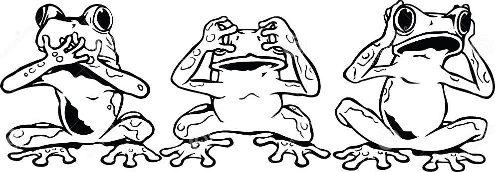 See No Evil Frogs Vector Illustration Stock Vector - Illustration of ...