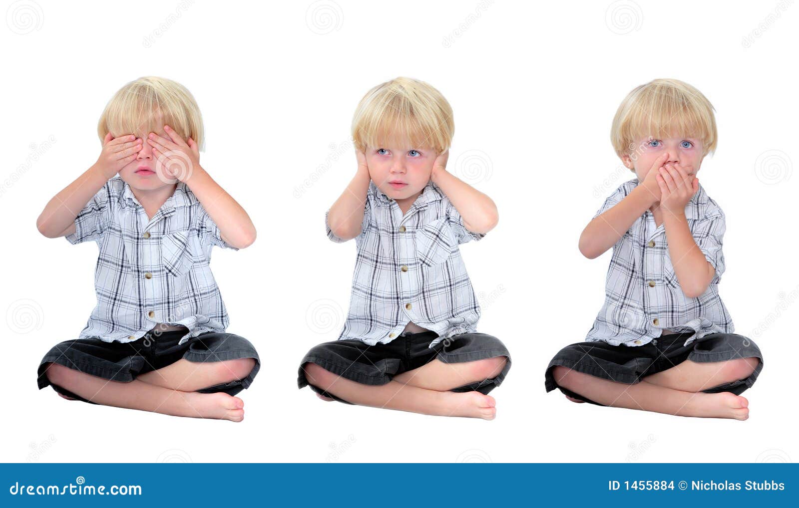 See No Evil, Hear No Evil, Speak No Evil Poses Stock Image ...