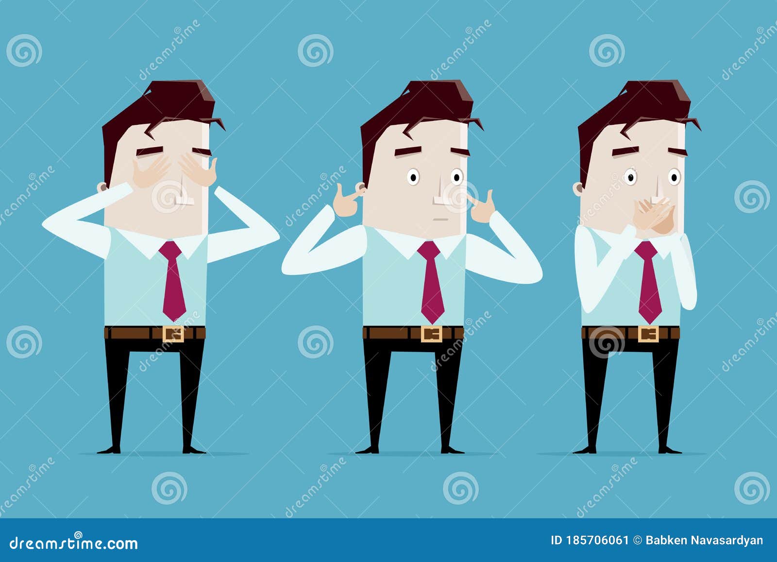 See Nothing, Hear Nothing and Say Nothing Stock Vector - Illustration ...