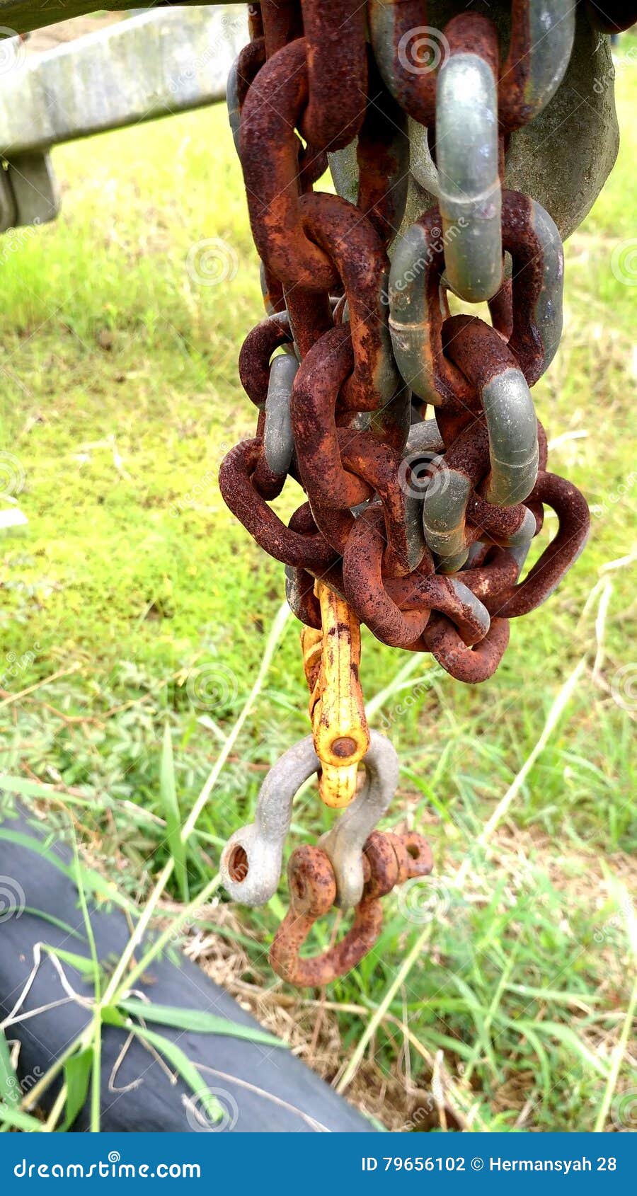 See of Rusted Chains Which Hanging Stock Photo - Image of concept ...