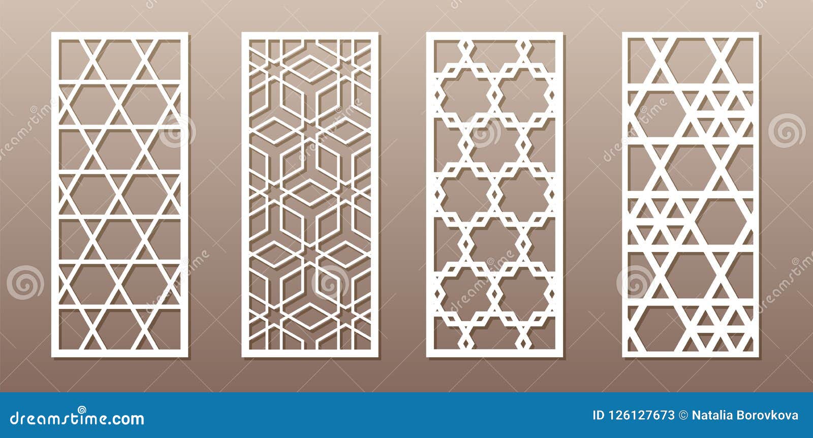 See-through Silhouette with Arabic Pattern, Muslim Girih Geometric ...