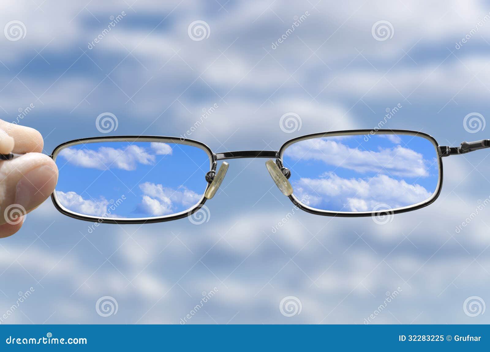See the Sky through Glasses Stock Image - Image of distortion, cloud ...