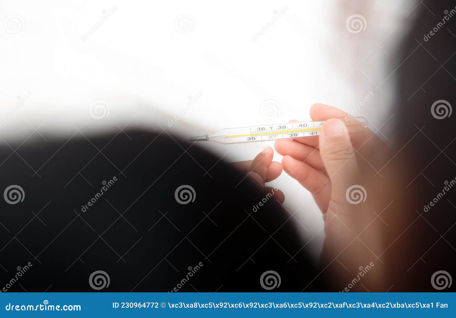 See the Thermometer in Hand through the Crack Stock Photo - Image of ...