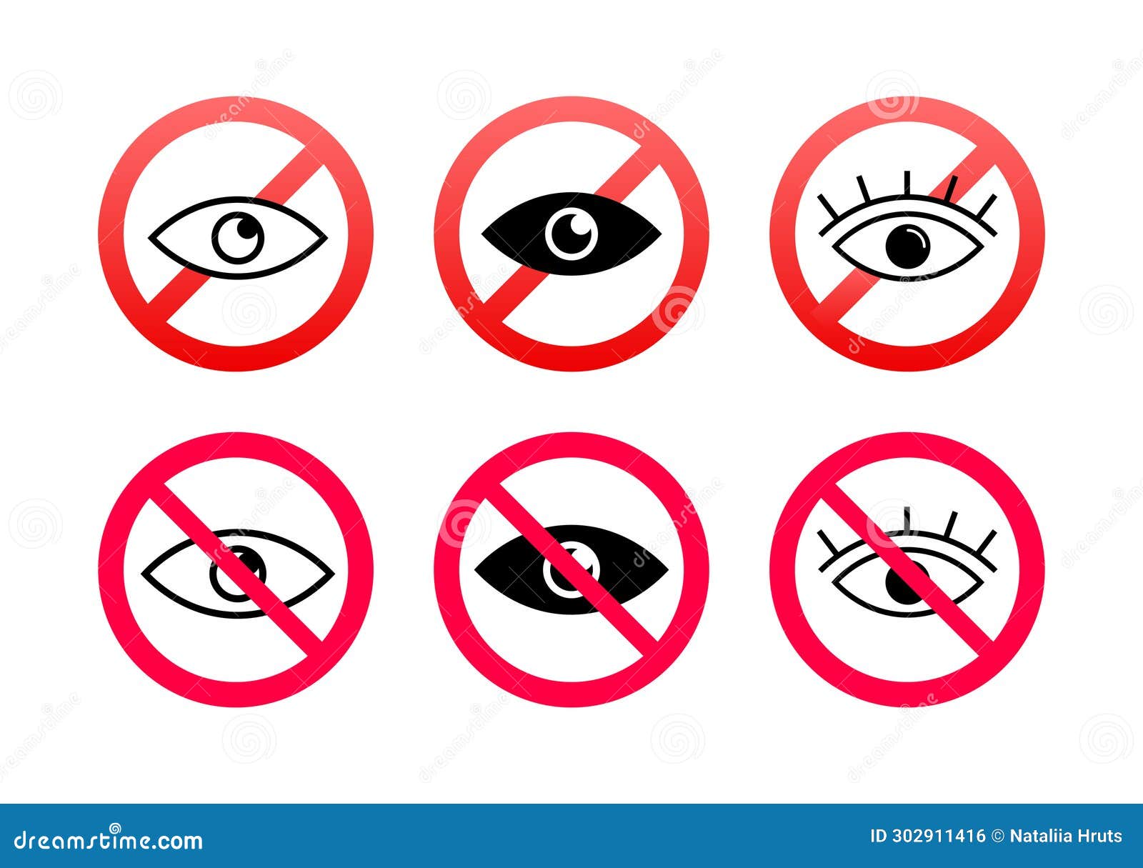 See And Unsee Eyes Icon Set. Hide And Unhide Symbol. Sensitive Content ...